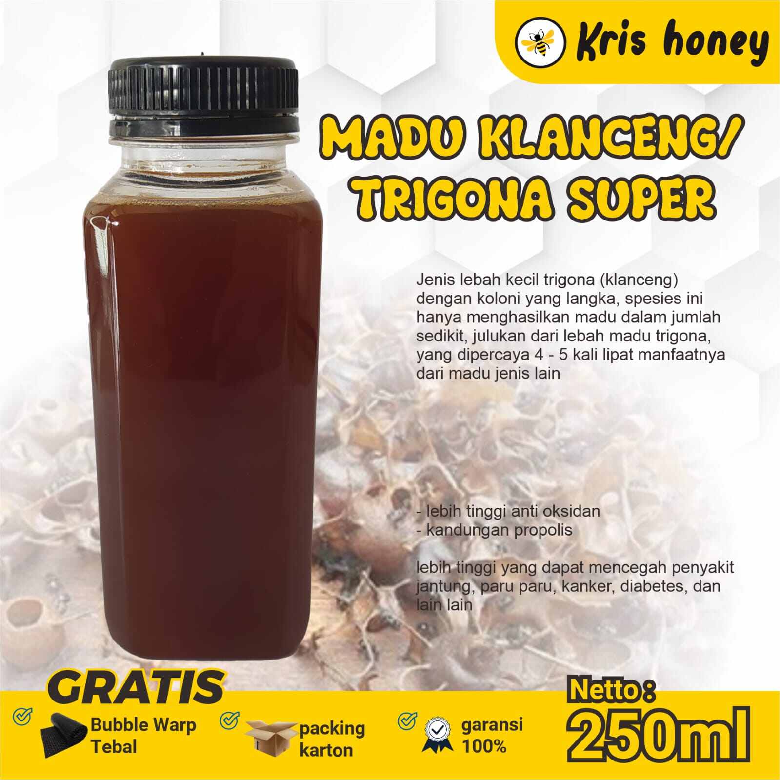 Madu Trigona Murni / Madu Klanceng Tanpa Campuran/ Madu Asam Urat | Lazada Indonesia