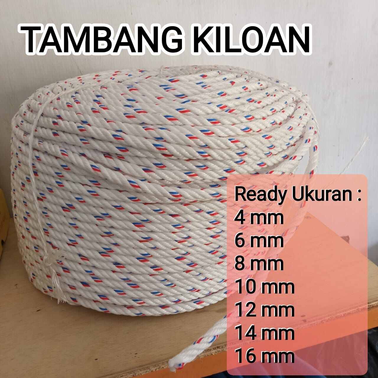 Tali Tambang PPD Harga Per kilo / Tali Tambang PP Super Putih 4 5 6 7 8 ...