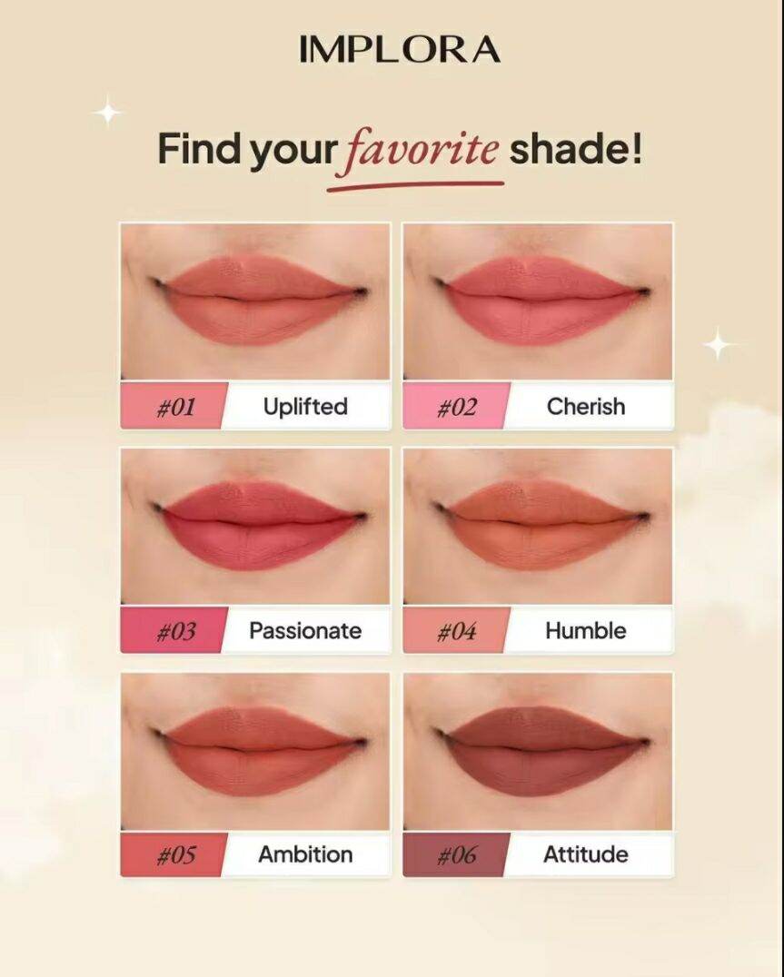 [IMPLORA] LITE MATTE/ LIP CREAM/ DAY TO DAY LIP MATTE/ LIP CREAM ...