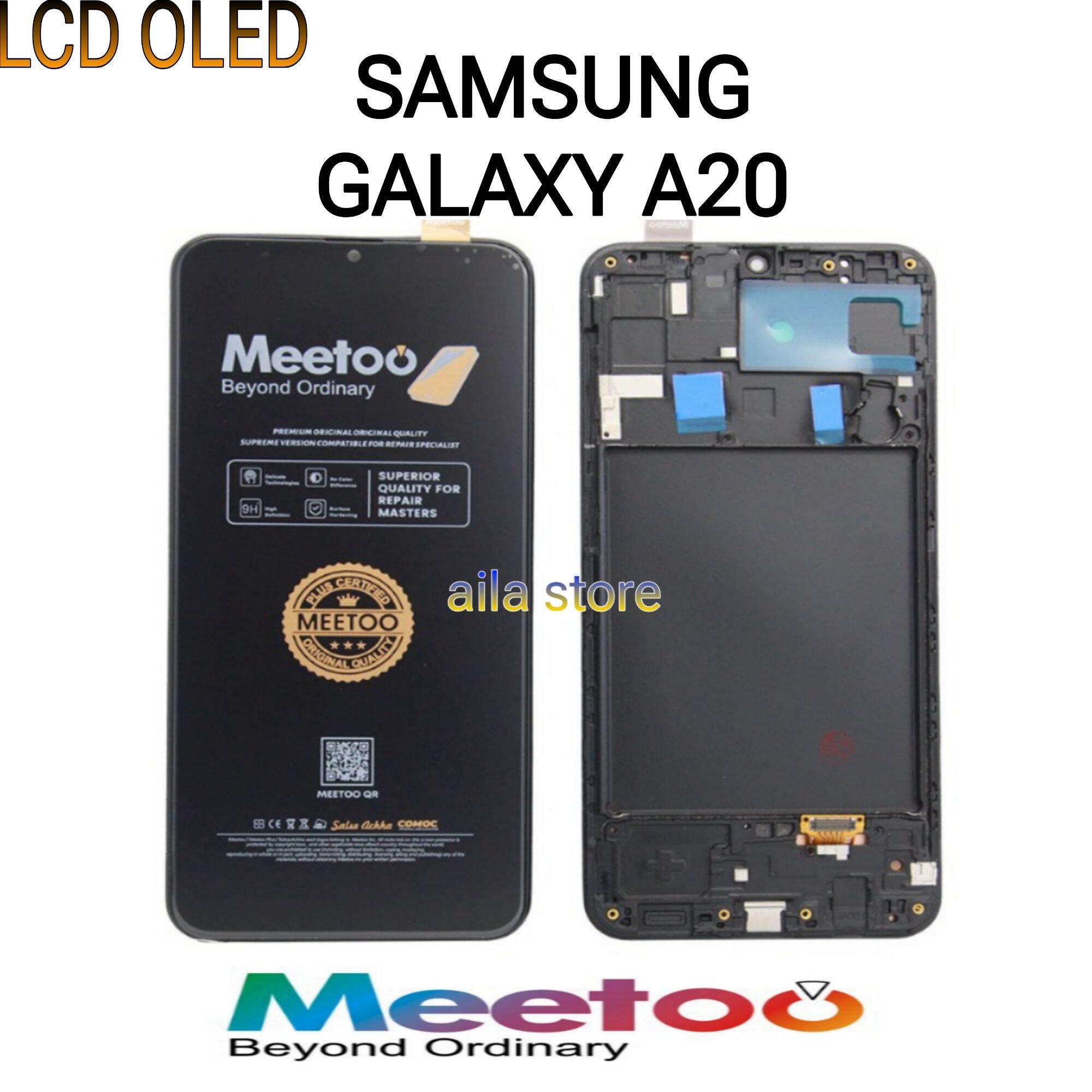 LCD TOUCHSCREEN OLED SAMSUNG GALAXY A20 + frame ORIGINAL MEETOO FULL ...