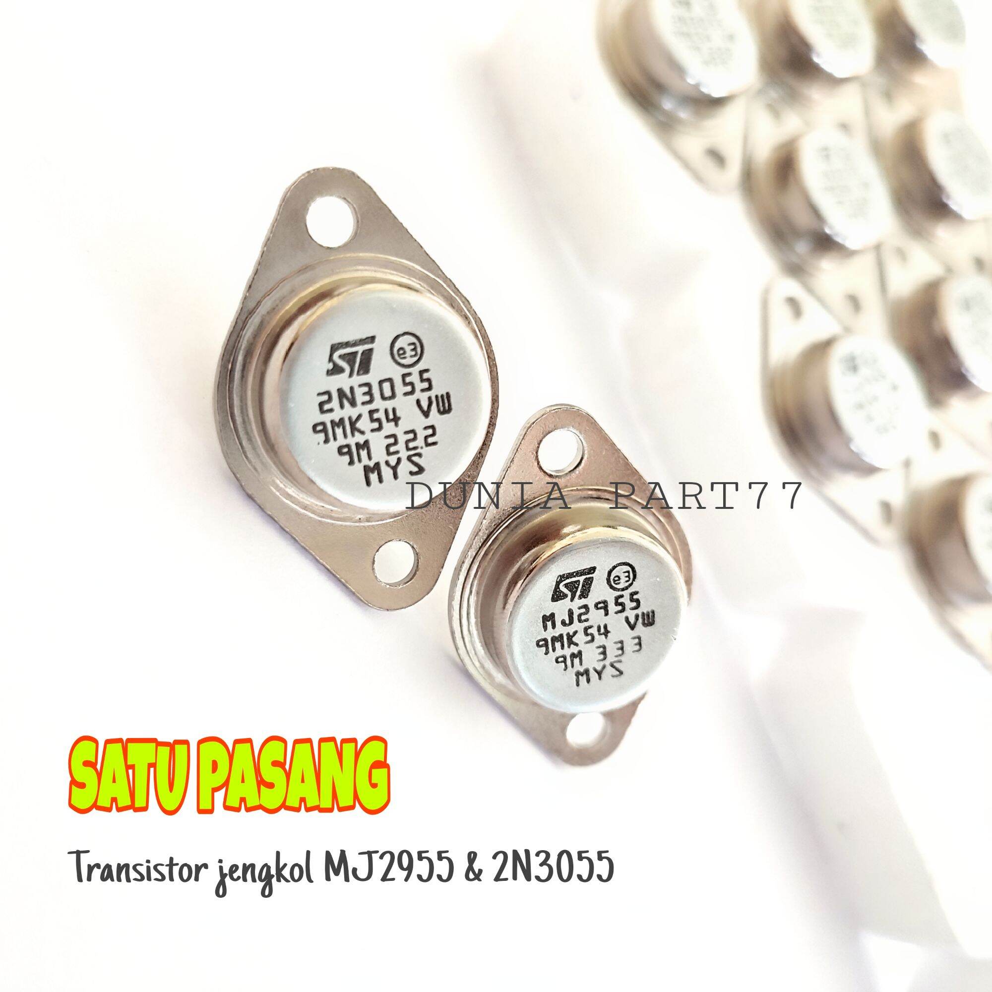 (1 PASANG) TRANSISTOR JENGKOL MJ2955 TRANSISTOR JENGKOL 2N3055 TR ...