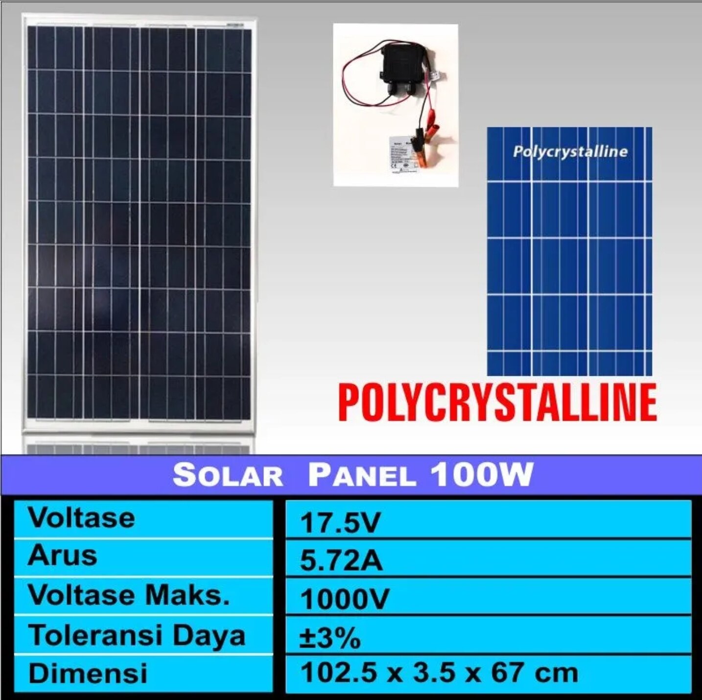 solar panel 100 wp solar cell tenaga surya / papan pembangkit listrik ...