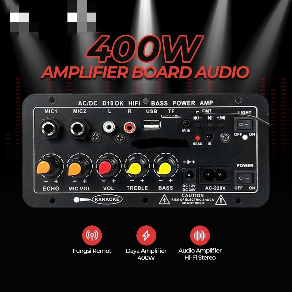 Amplifier D10 board audio Bluetooth Usb Fm subwoofer diy 400watt ...
