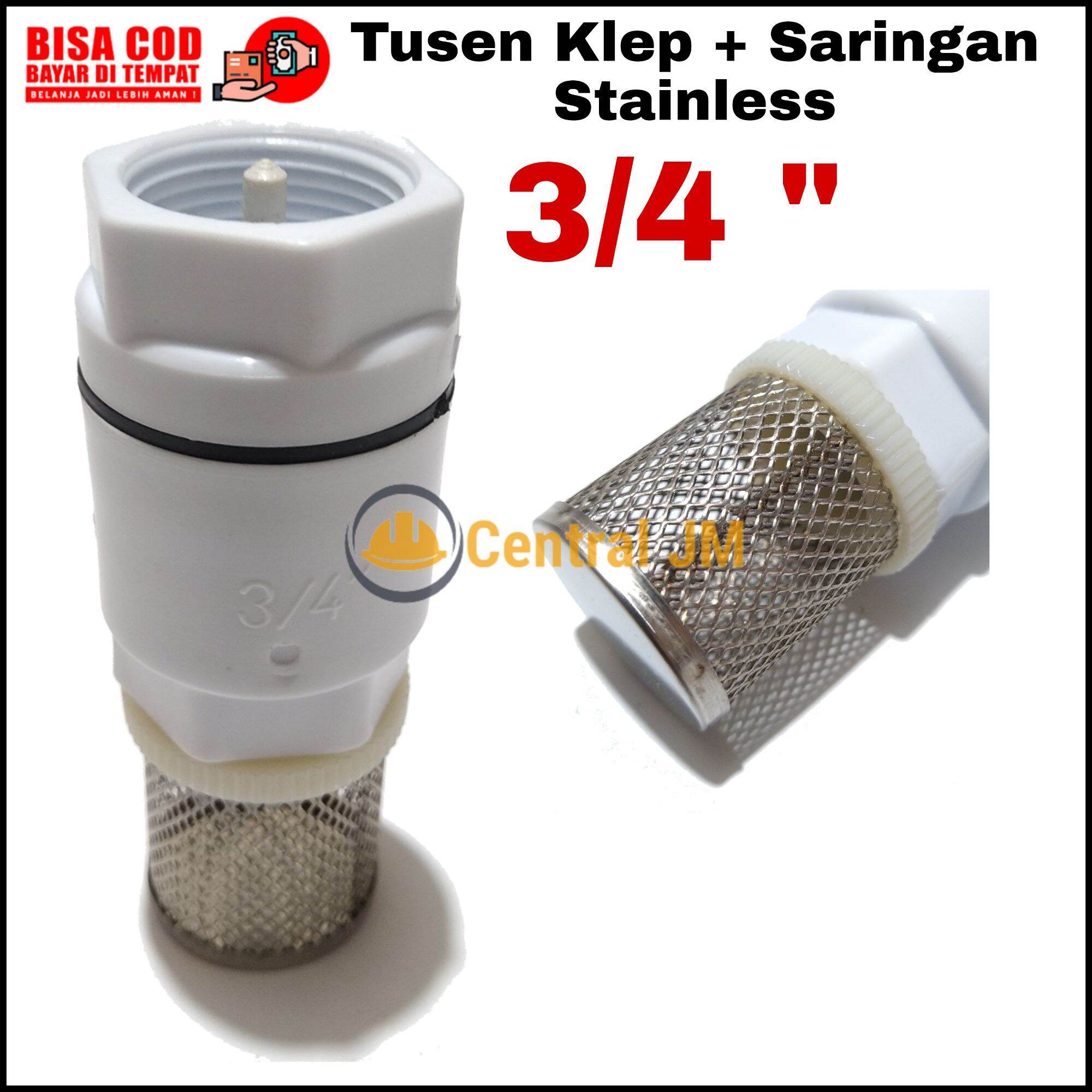 Tusen Klep Saringan Stainless Ukuran Drat [ 3/4 Inch ] - Penahan Air Tidak Turun - Pipa Pompa ...