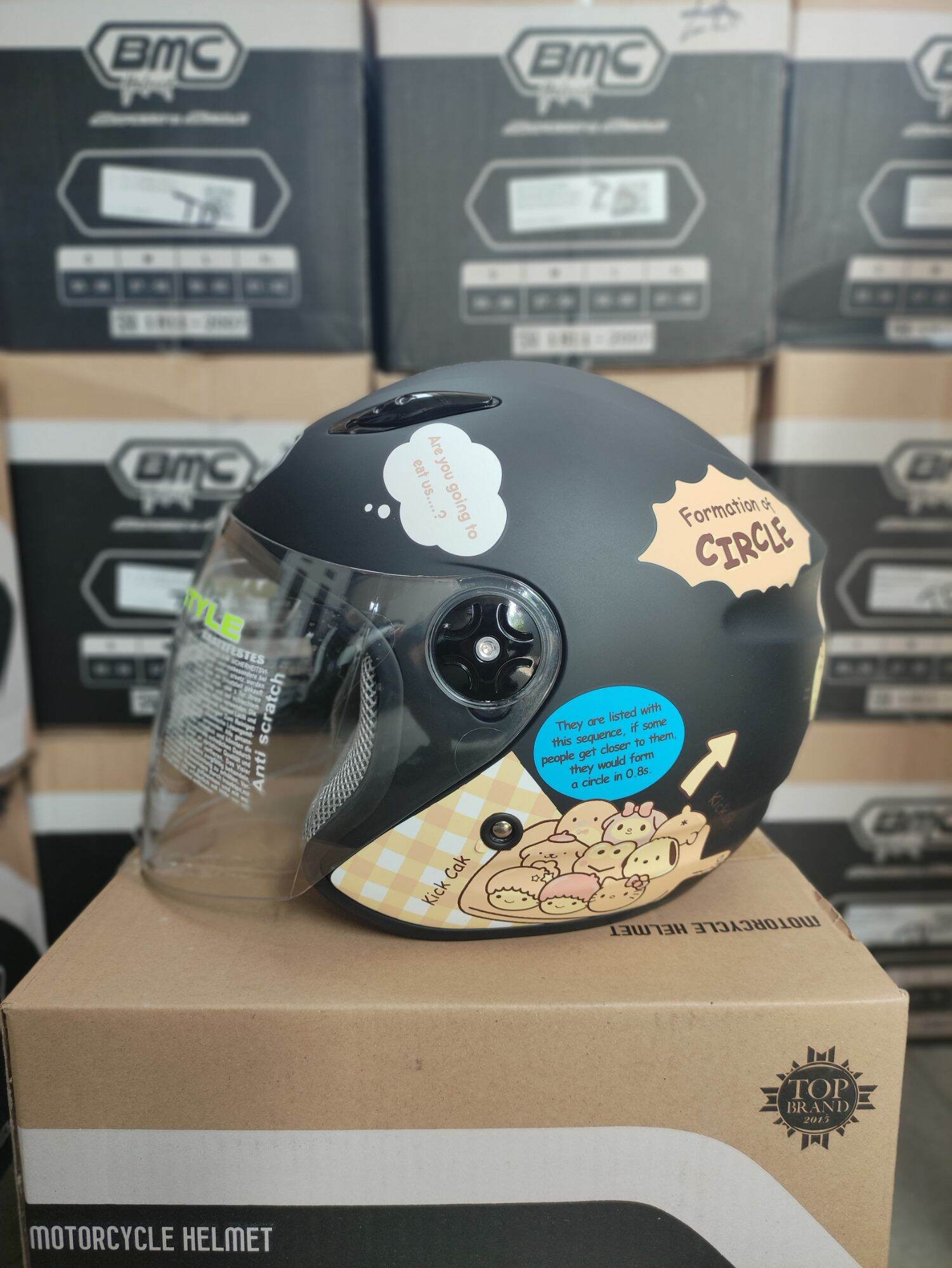 HELM BMC MILAN SANRIO MIX black doff | Lazada Indonesia