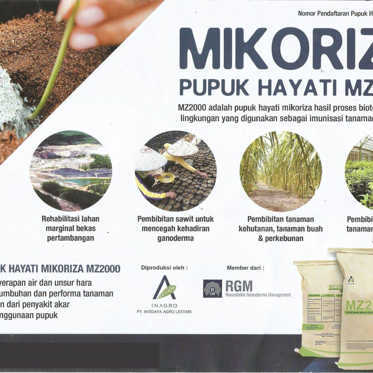 pupuk organik hayati mikoriza MZ 2000 tanaman hias kelapa sawit tambulapot tabulapot anggrek ...