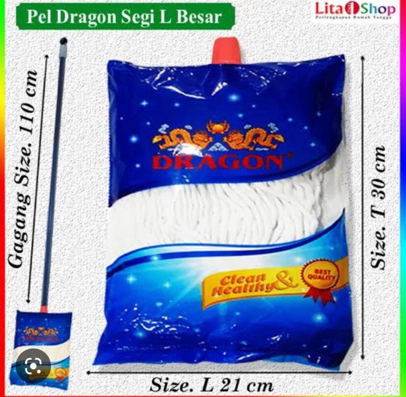 Refill Pel mop Dragon cotton segi ukuran L | Lazada Indonesia