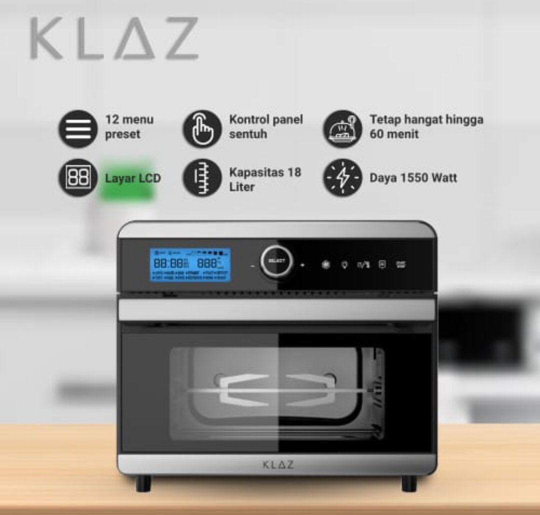 KLAZ AIR FRYER 3IN1 DENGAN OVEN DAN TOASTER 18 LTR | Lazada Indonesia