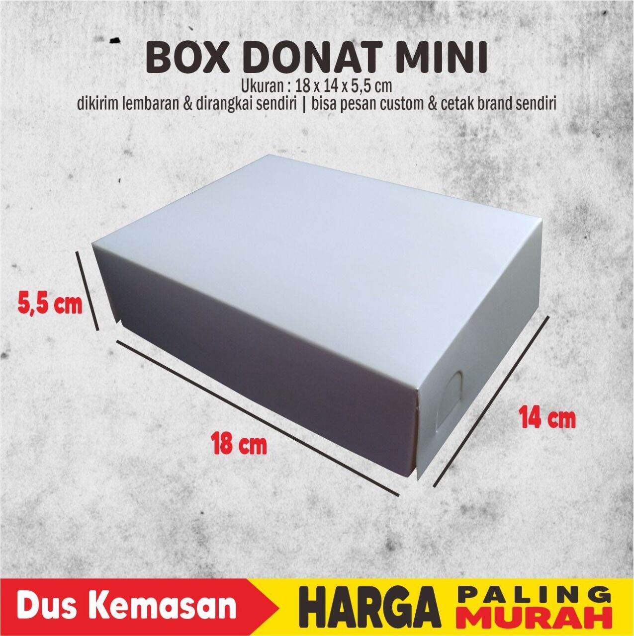 Box Donat Mini Polos uk 18,5x14 x 5,5 cm Ivory Foodgrade (30 pcs ...