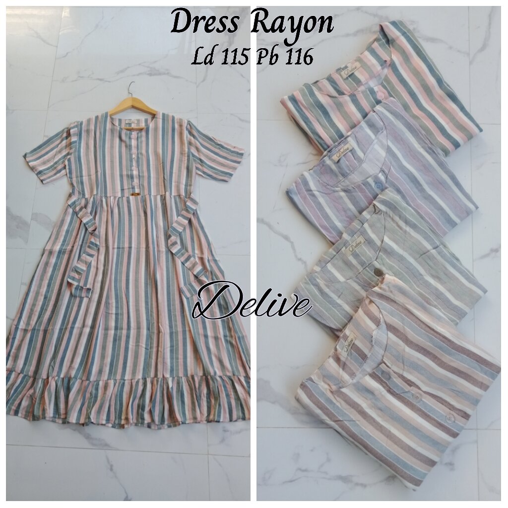 Dress Rayon motif salur
