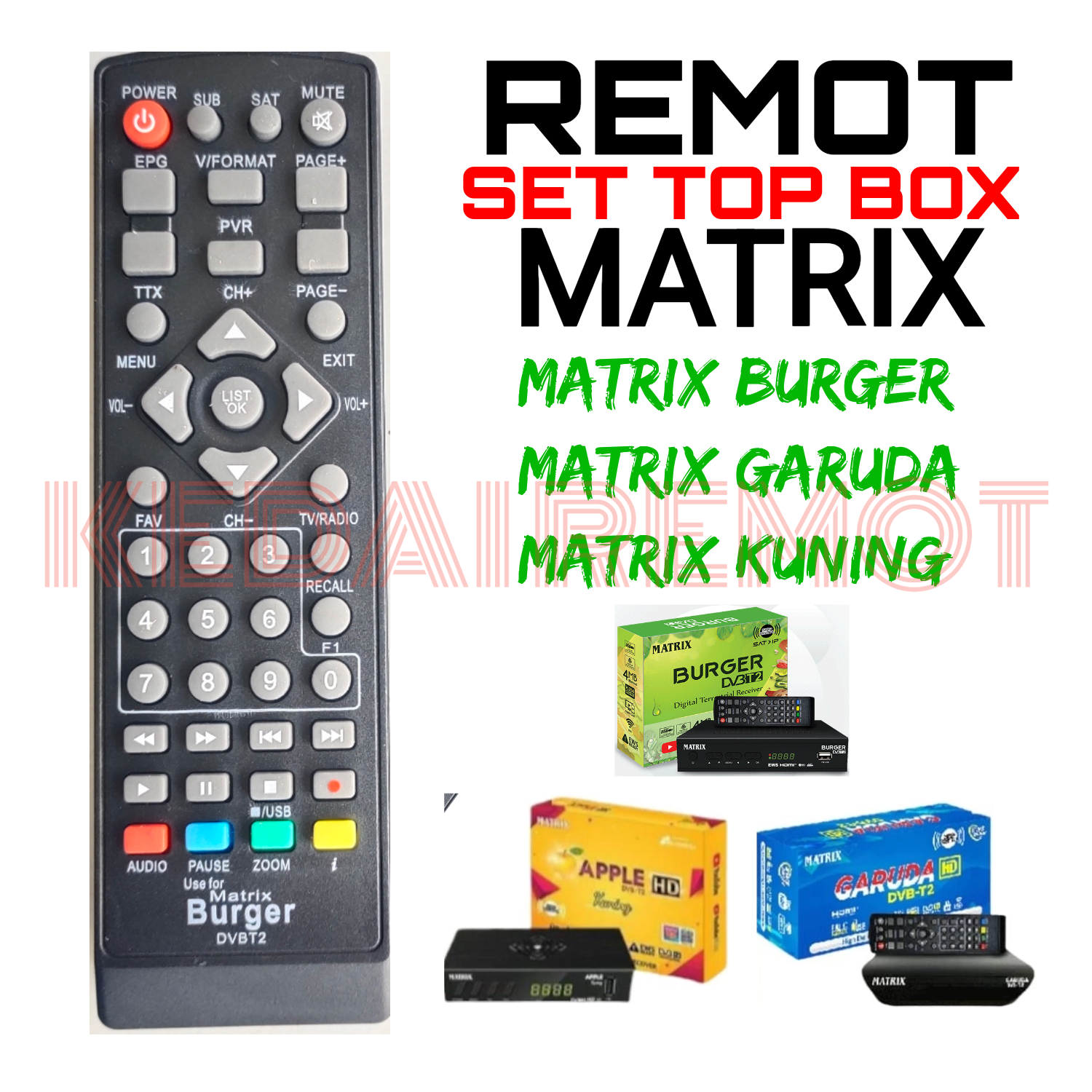 Remot STB Matrix Burger Matrix Kuning Matrix Garuda | Lazada Indonesia