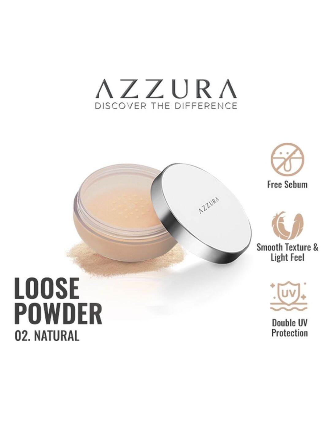 AZZURA LOOSE POWDER 30gram VARIAN 02 NATURAL | 01 LIGHT BEIGE | Lazada ...