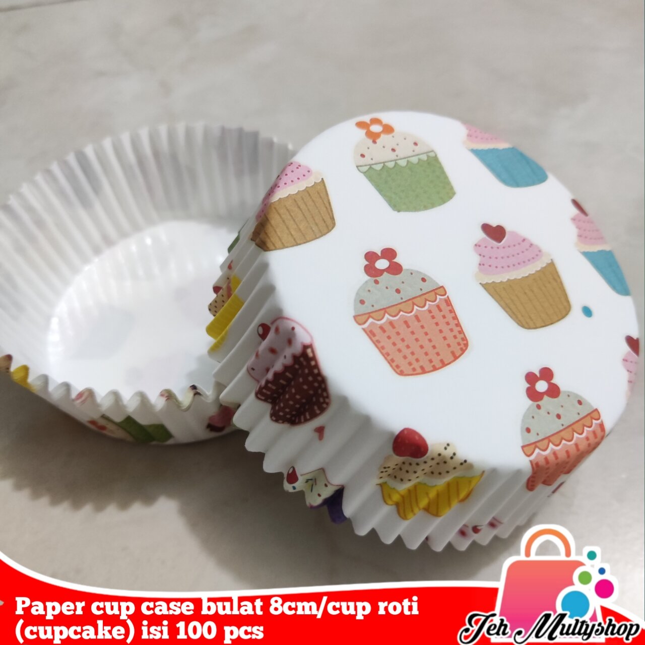 Paper cup case laminasi bulat 8cm/cup roti (cupcake) isi 100 pcs ...