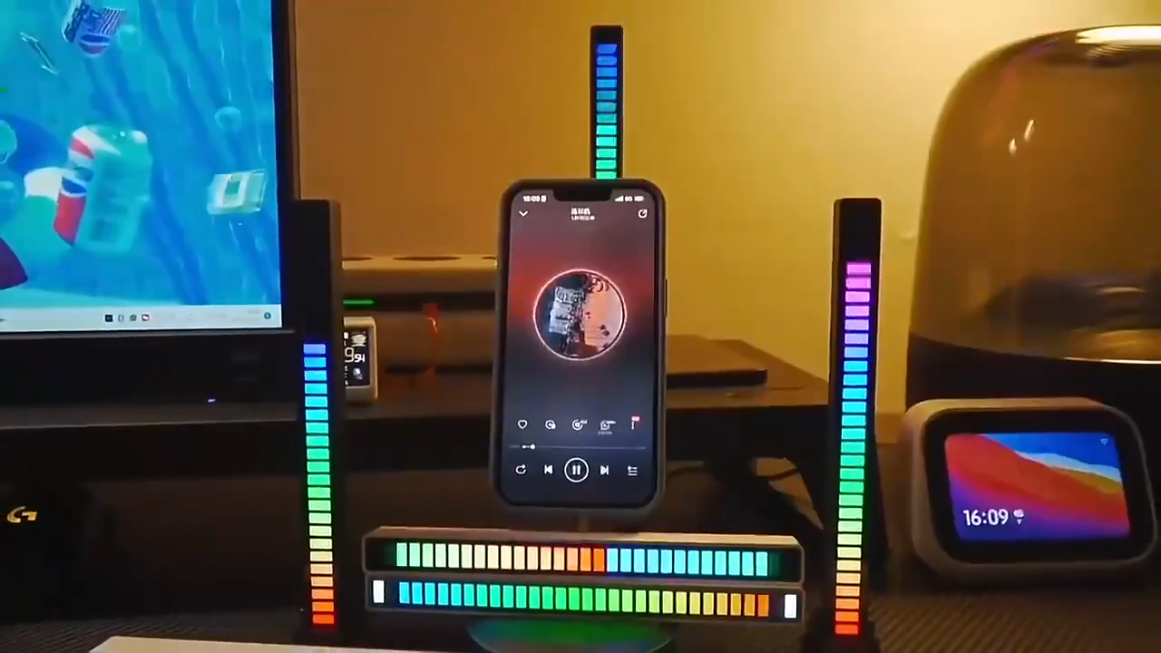 MONQIQI Lampu LED RGB Bar Strip Spectrum Audio Indicator Music Sound ...
