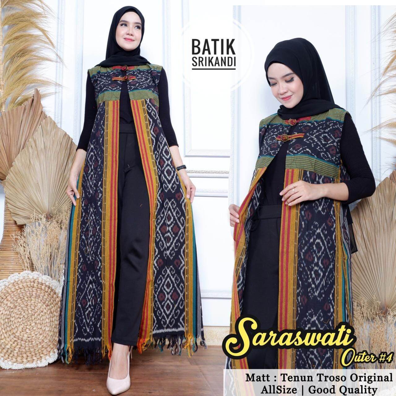 LONG OUTER TENUN TROSO ROMPI PANJANG WANITA PEREMPUAN DEWASA ASLI SOLO ...