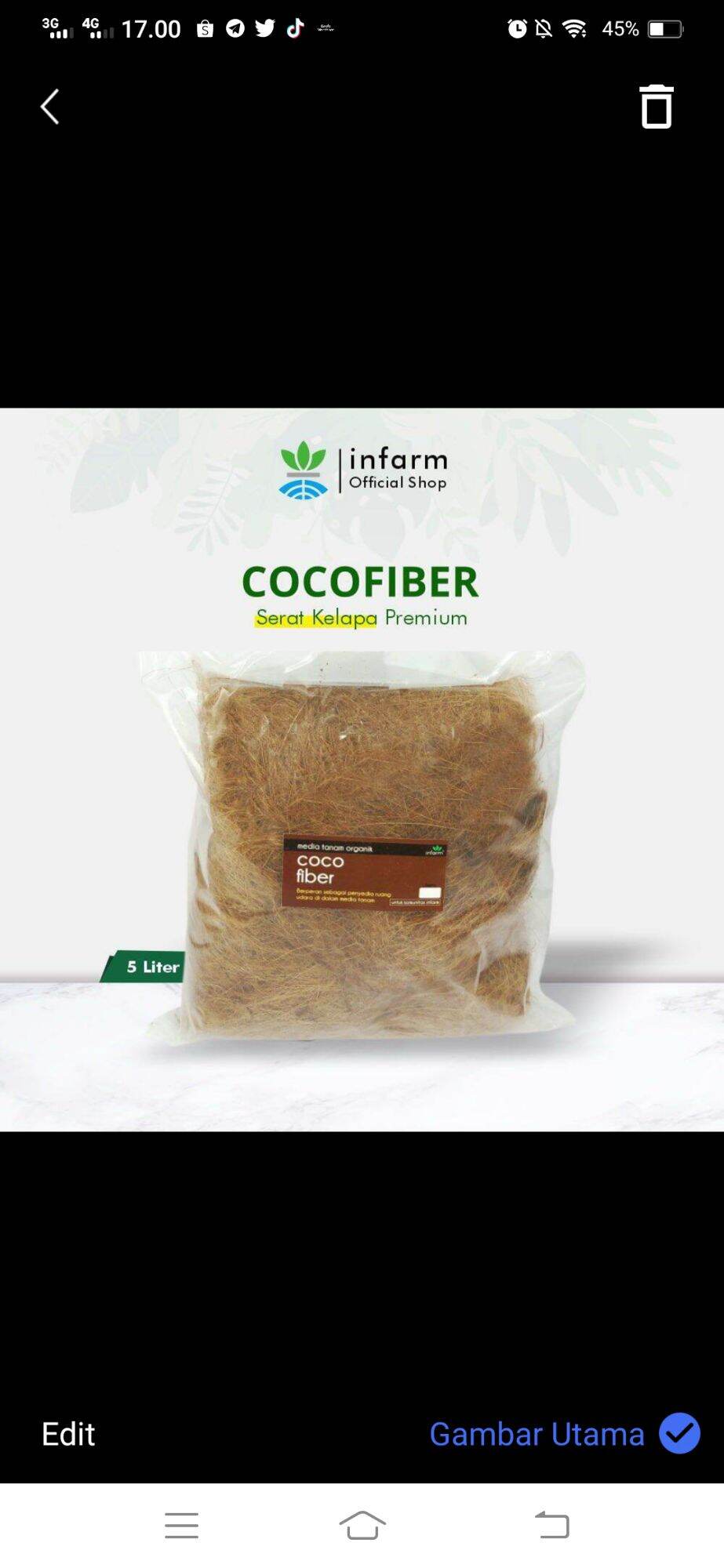 Media tanam Coco fiber Serabut Kelapa 5 Liter / Pupuk Media tanam ...