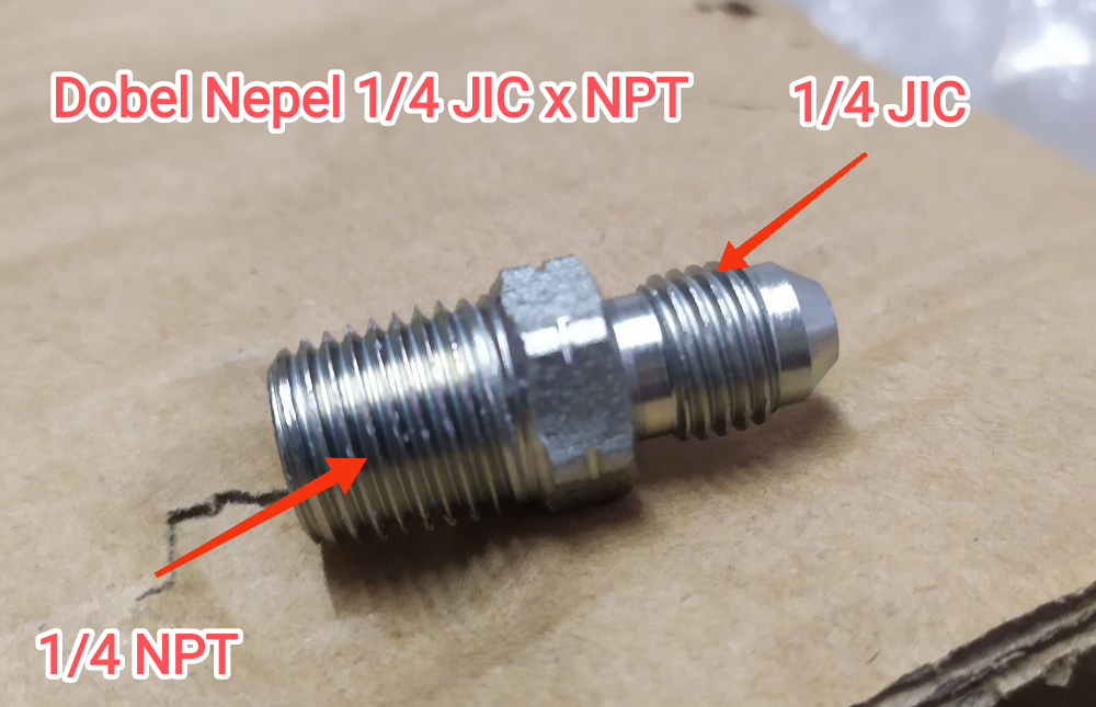 Dobel Nepel 1/4 JIC x 1/4 NPT | Lazada Indonesia