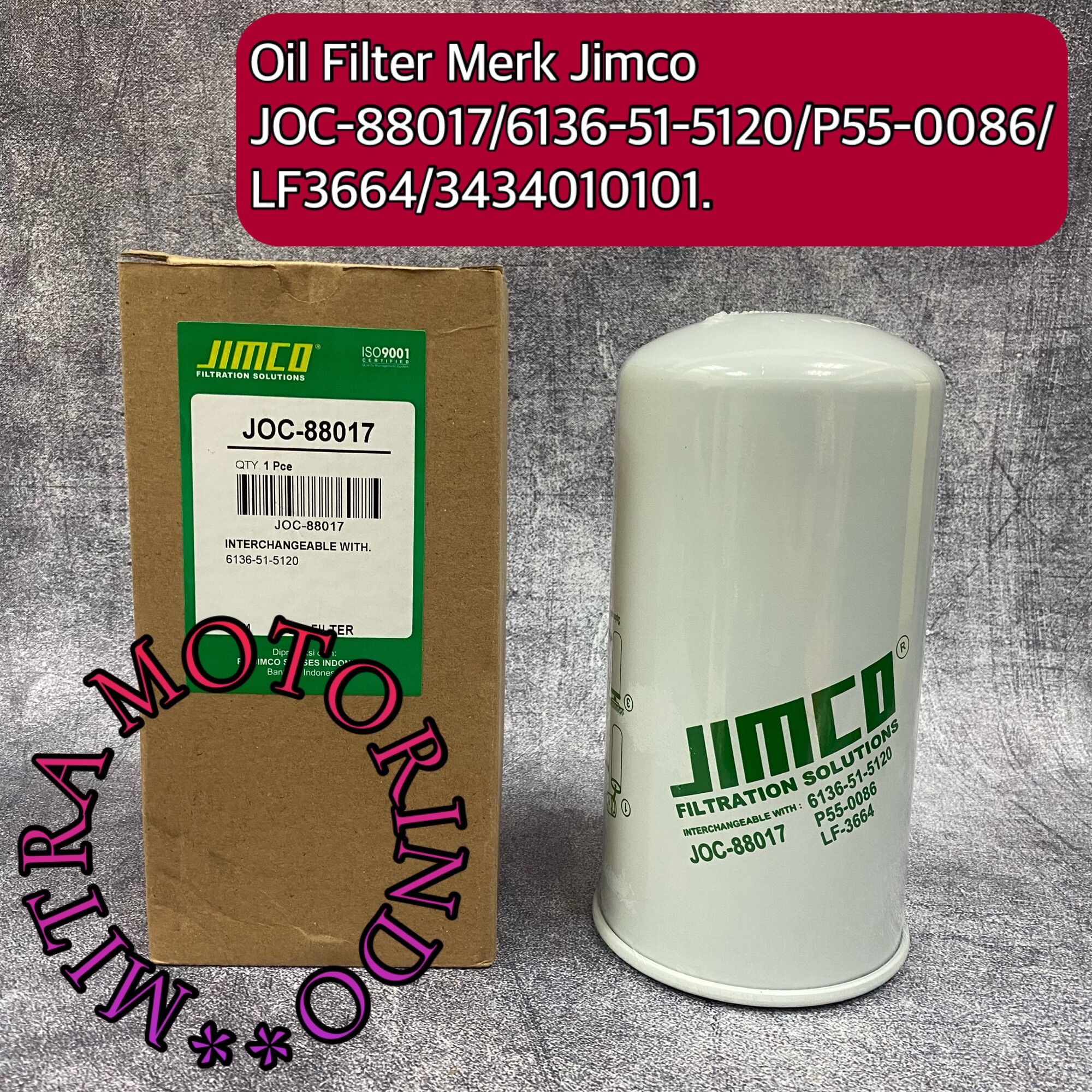 Oil Filter Merk Jimco JOC-88017/6136-5120-P55-0086/LF 3664/3434010101 | Lazada Indonesia