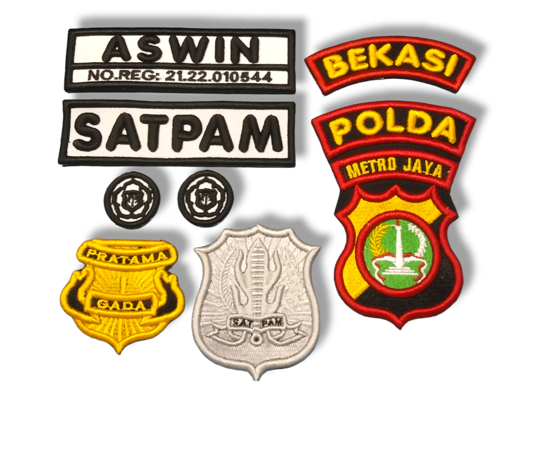 atribut satpam bordir timbul pdh | Lazada Indonesia