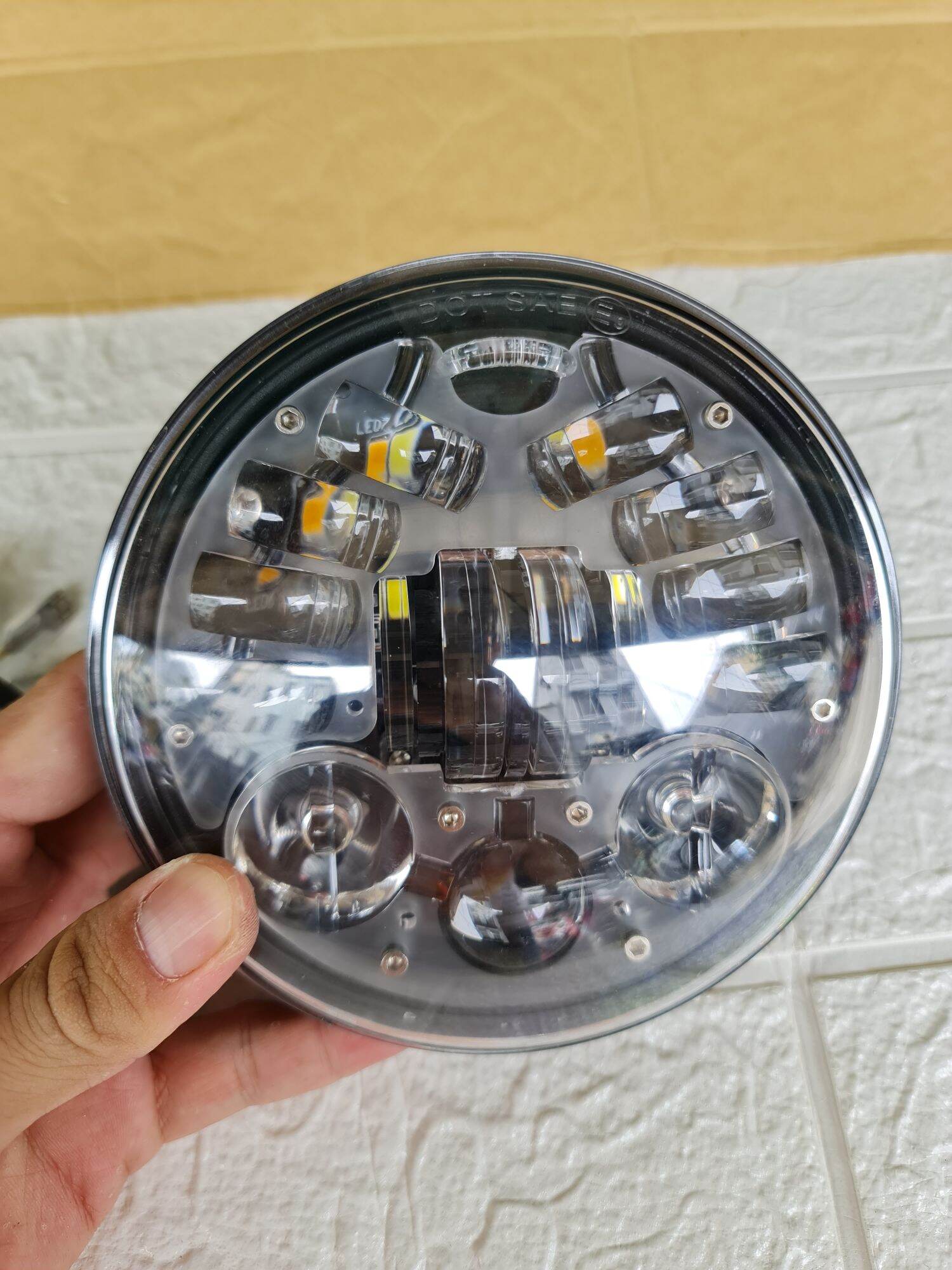LAMPU DAYMAKER 16 LED HEADLAMP 5 ,75 INCH KOTA Putih SEIN KUNING/IDM ...
