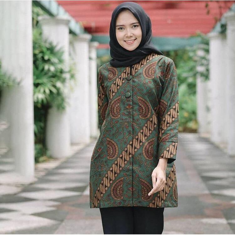 Batik Wanita warna hijau batik cewek keren batik seragam batik couple ...