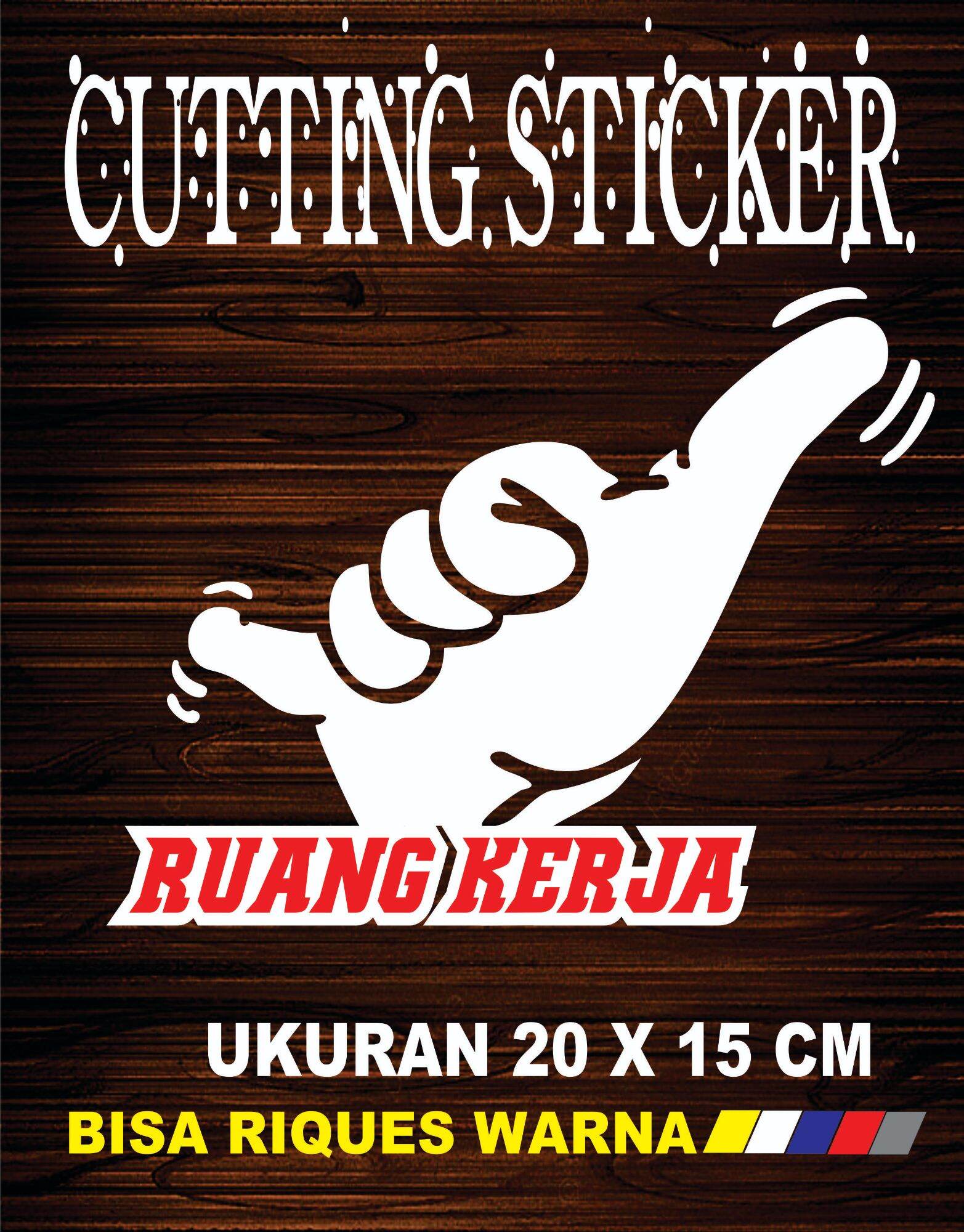 CUTTING STICKER GAMBAR TANGAN DAN TULISAN RUANG KERJA STIKER VARIASI ...