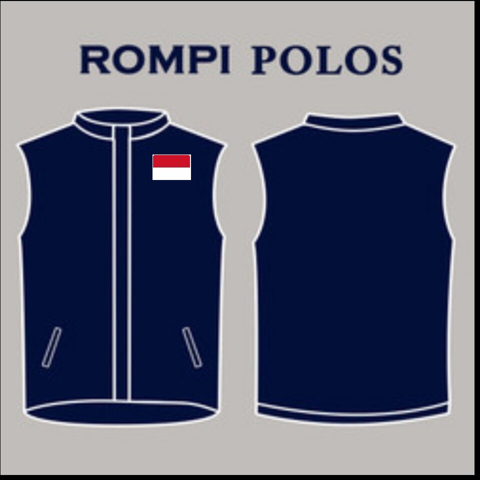 Rompi pria wanita BERLOGO BORDIR BENDERA INDONESIA/ROMPI BORDIR SIMPLE ...