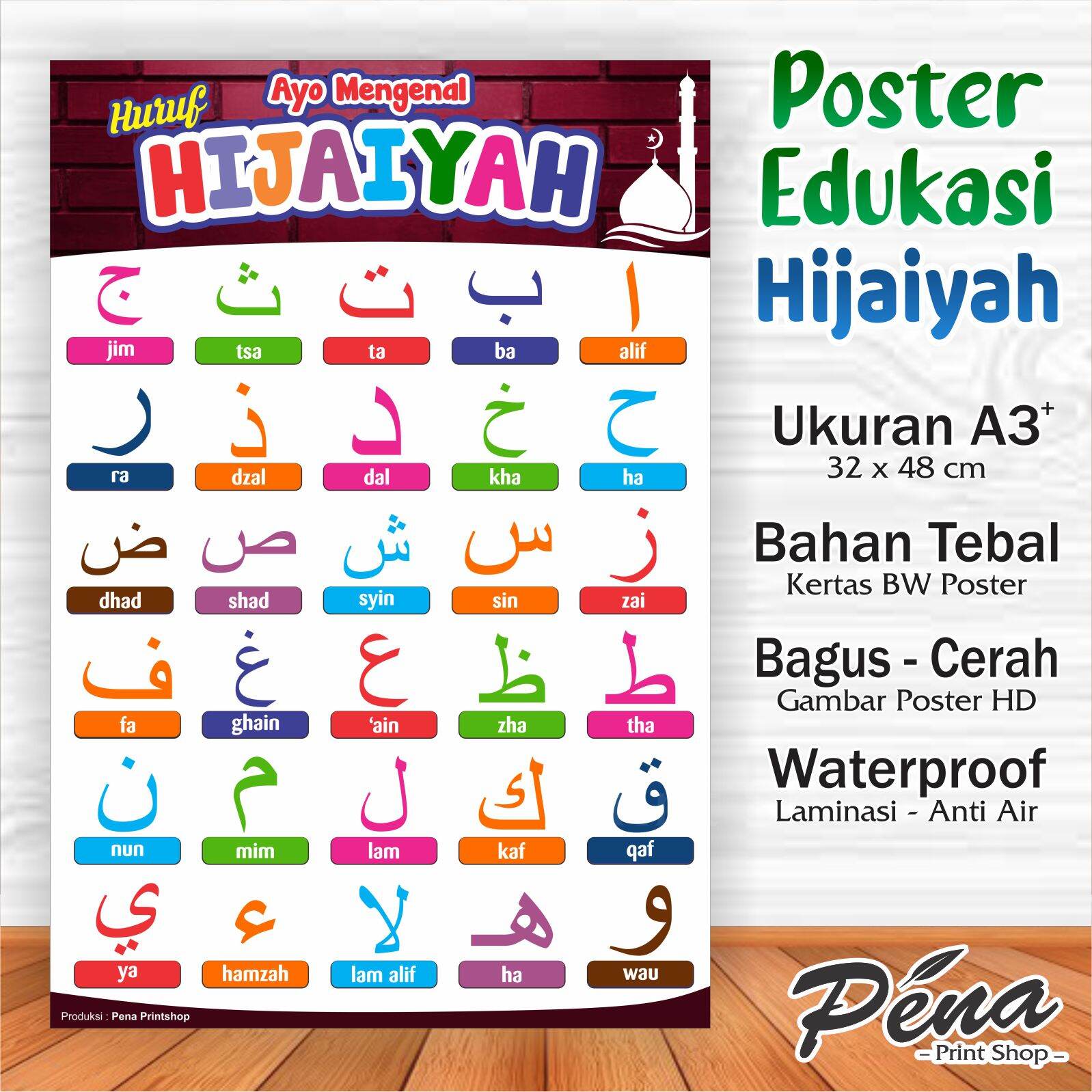 Poster Edukasi Anak / Poster Huruf Hijaiyah Al-Qur'an / Mengenal Huruf ...