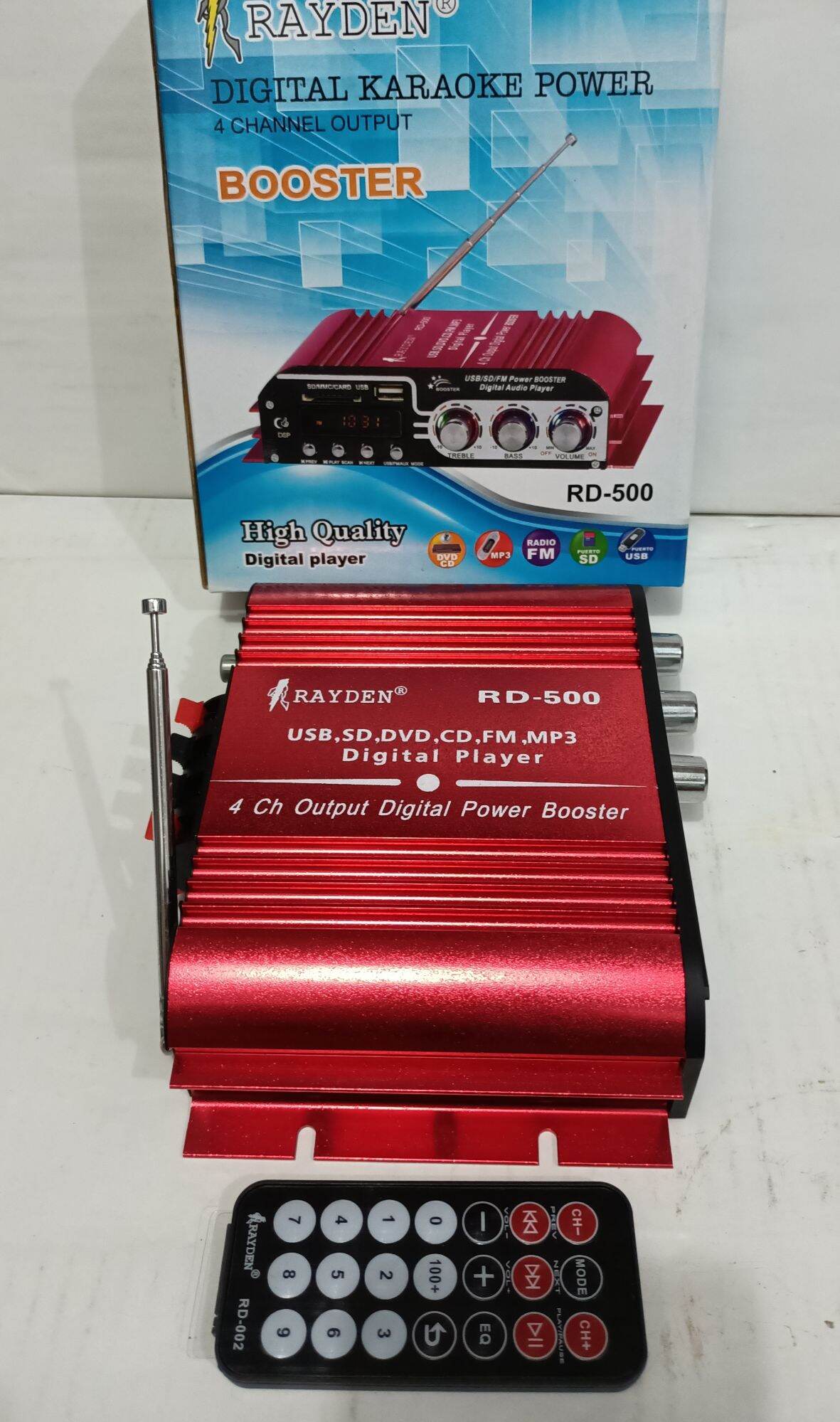 power amplifier mini RAYDEN RD-500 power mobil 4 channel digital player radio USB SD card ...