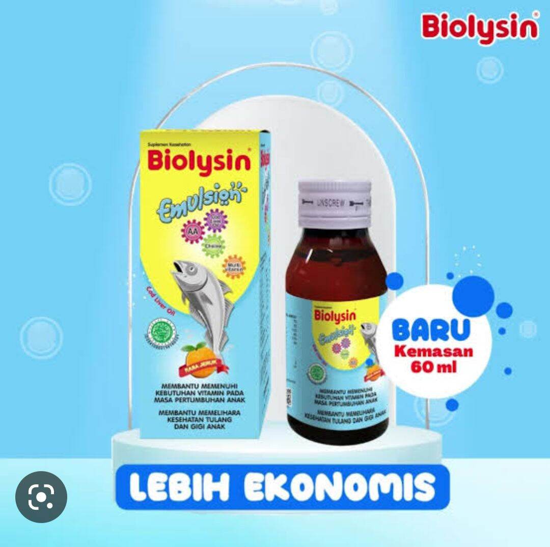 Biolysin Emulsion 250ml Multivitamin Anak untuk tulang & gigi, Vitamin ...