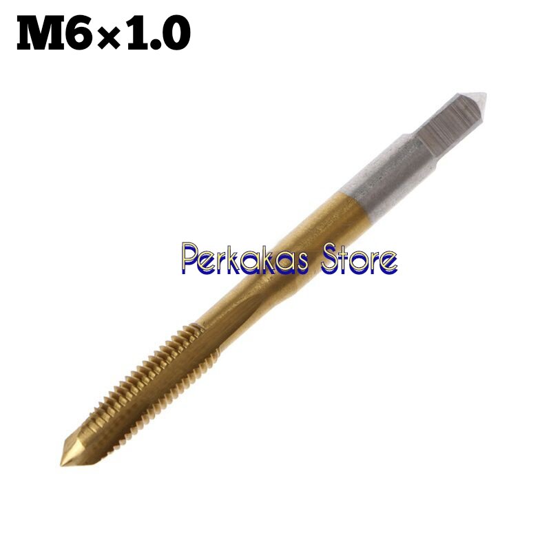 Tap PO Lurus M6×1 Hand Tap Tapping Mesin m6×1.0 Coating Kuning cocok ...