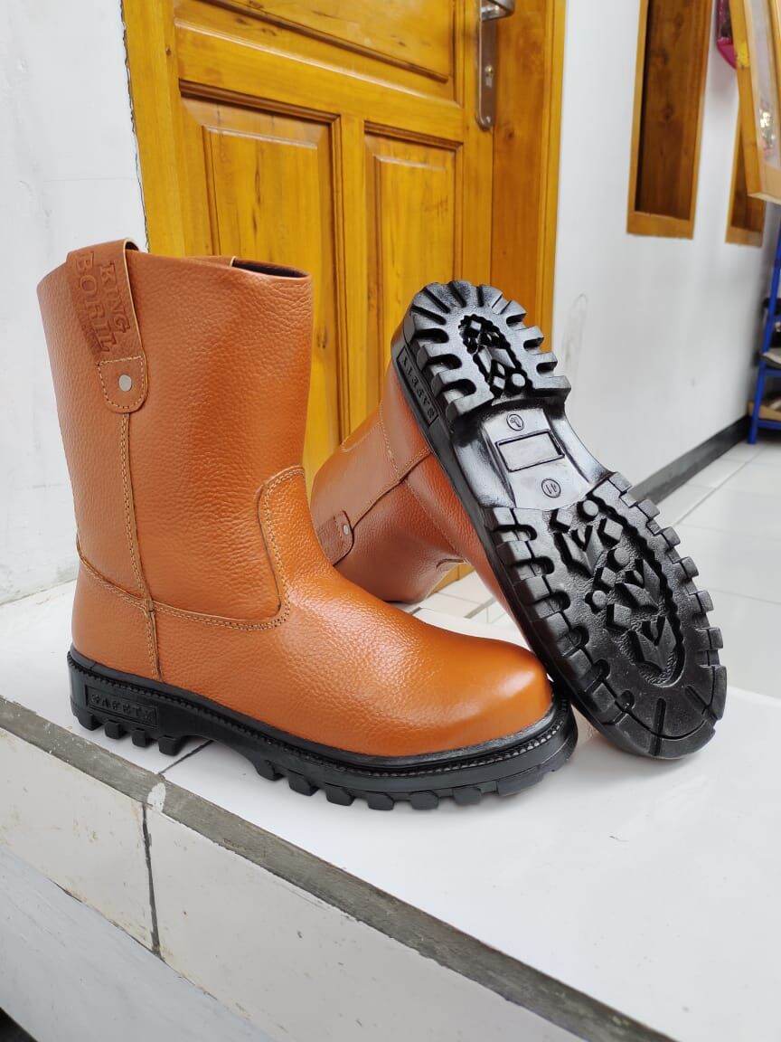 SEPATU SAFETY || KING GRADER || SEPATU KULIT || BOOTS || UJUNG BESI ...