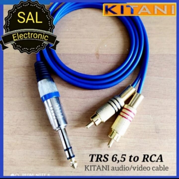 Kabel jack TRS 6,5 mm stereo to dual RCA male | Lazada Indonesia