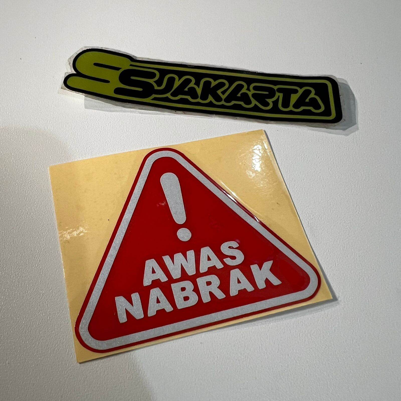 STIKER AWAS NABRAK STICKER JAGA JARAK CUTTING | Lazada Indonesia