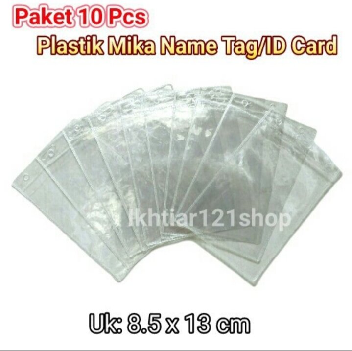 Paket 10 Pcs plastik Name Tag/Tempat ID Card Plastik Mika | Lazada ...