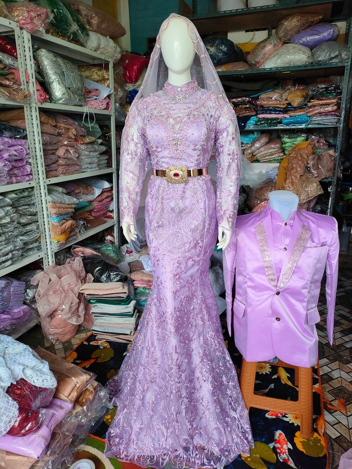 GAUN PENGANTIN MODEL SLIM WARNA LILAC | Lazada Indonesia