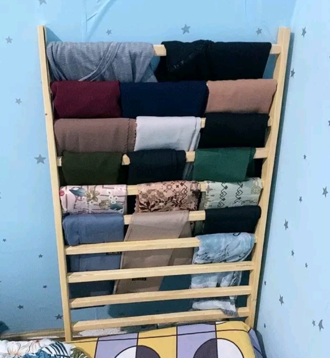 RAK KAYU JATI BELANDA RAK LADDER TANGGA TEMPAT KERUDUNG JILBAB HIJAB ...
