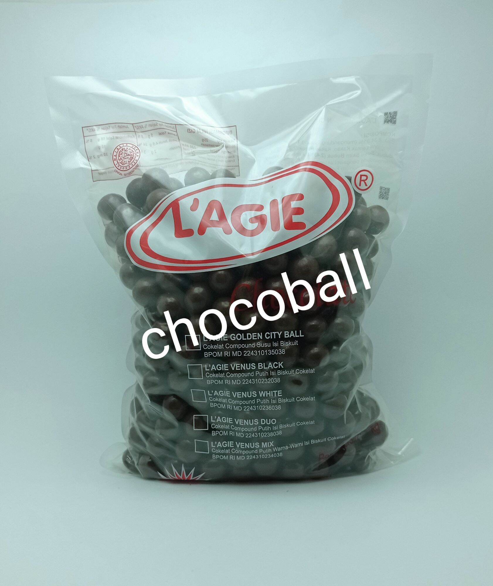 Lagie Coklat Golden City Chocoball isi biskuit kemasan 1000g | Lazada ...