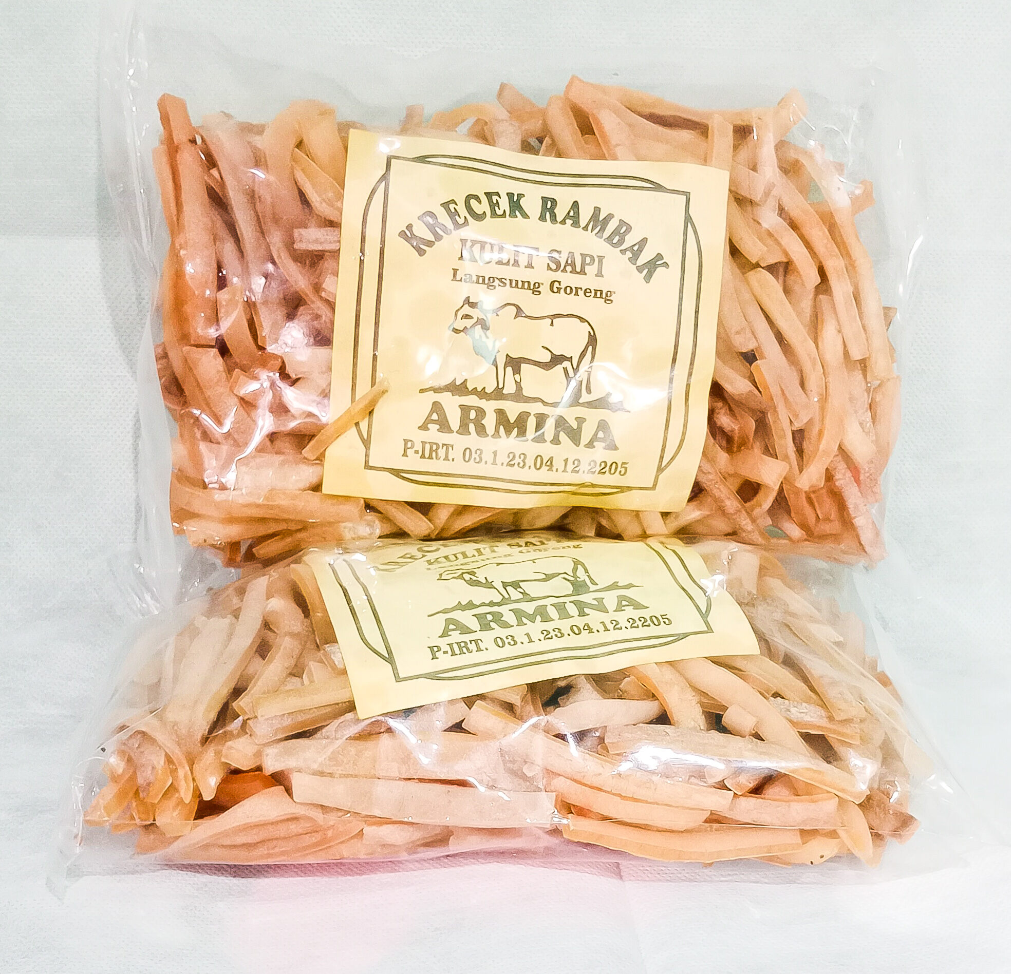 Krecek rambak sapi asli 1 kg / model stik mie / stik panjang / siap ...