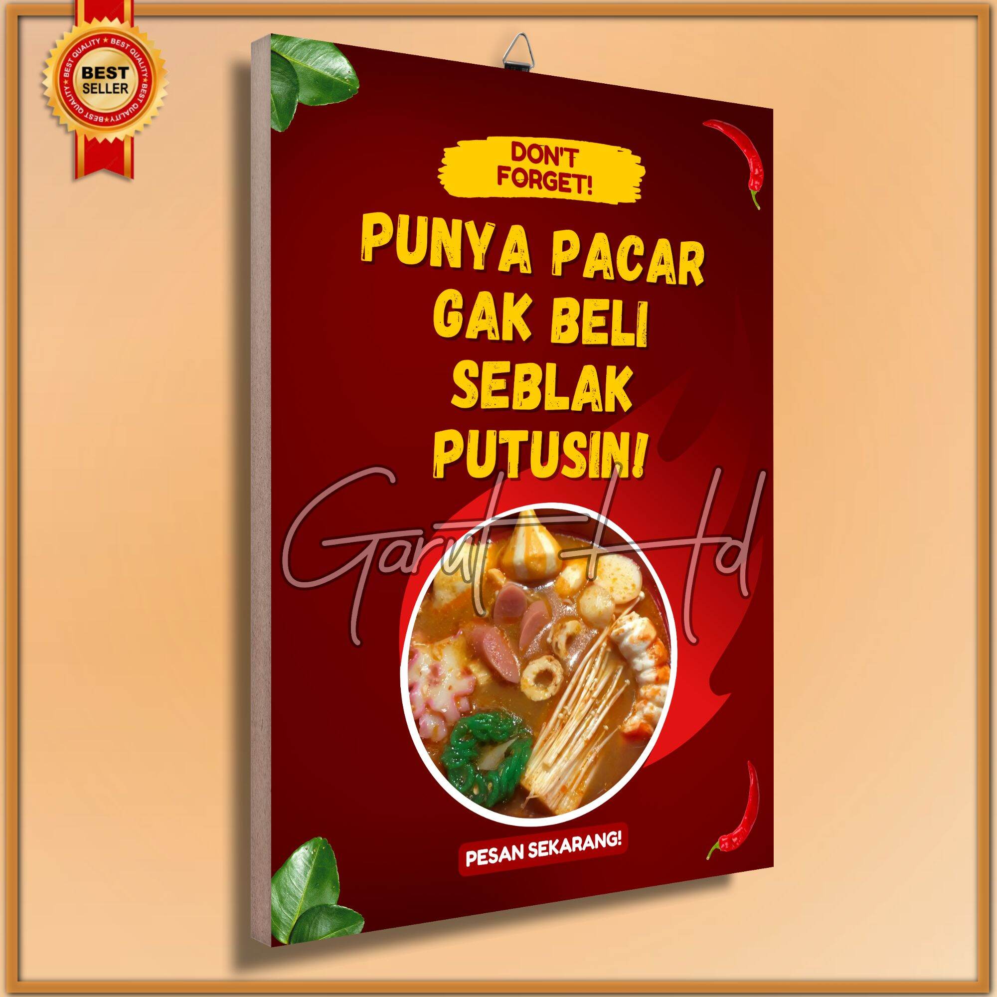 POSTER KAYU PAJANGAN DINGDING MENU MAKANAN SEBLAK VIRAL HIASAN DINDING ...