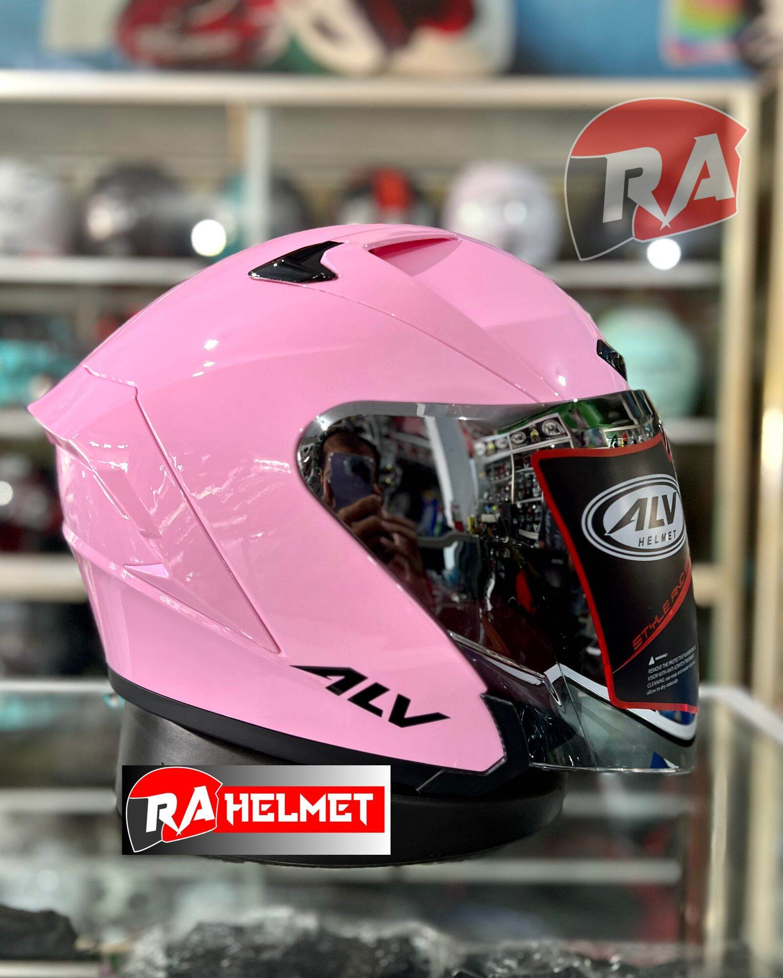 HELM ALV ULTRON SOLID WARNA PINK GLOSY HELM HALF FACE STANDAR SNI ...