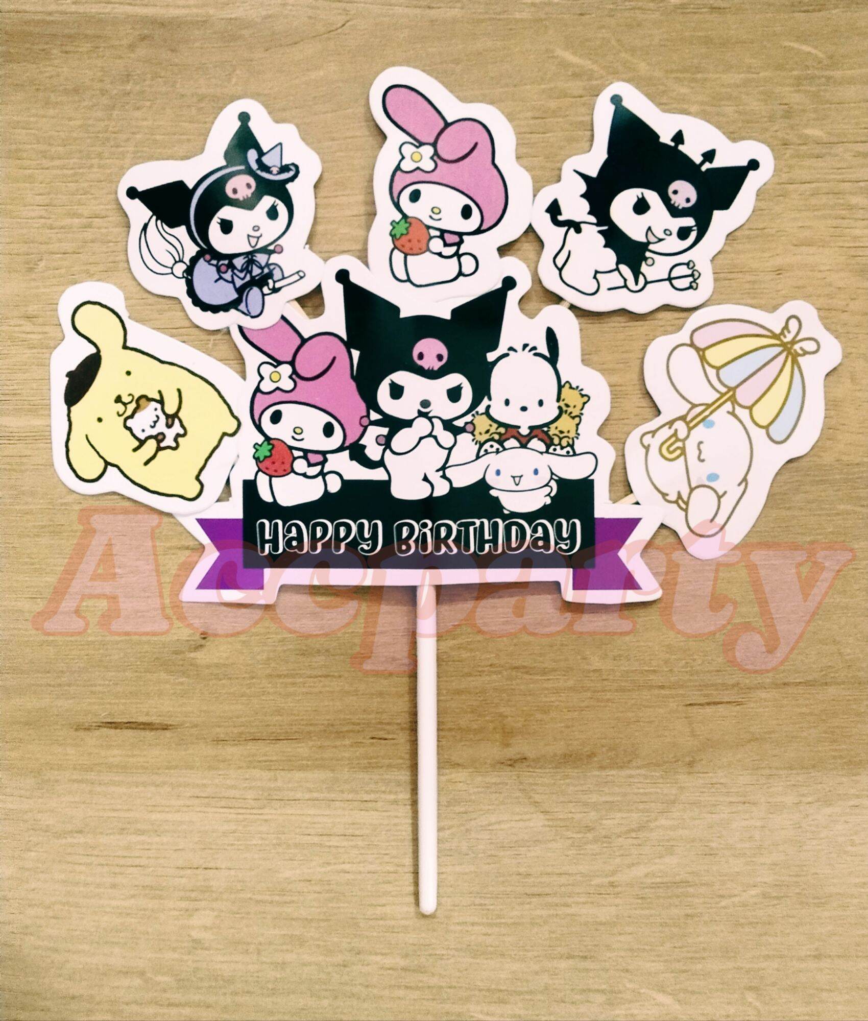 Cake topper Kuromi / HBD Tusuk Kuromi / Tusukan Kue Kuromi | Lazada ...