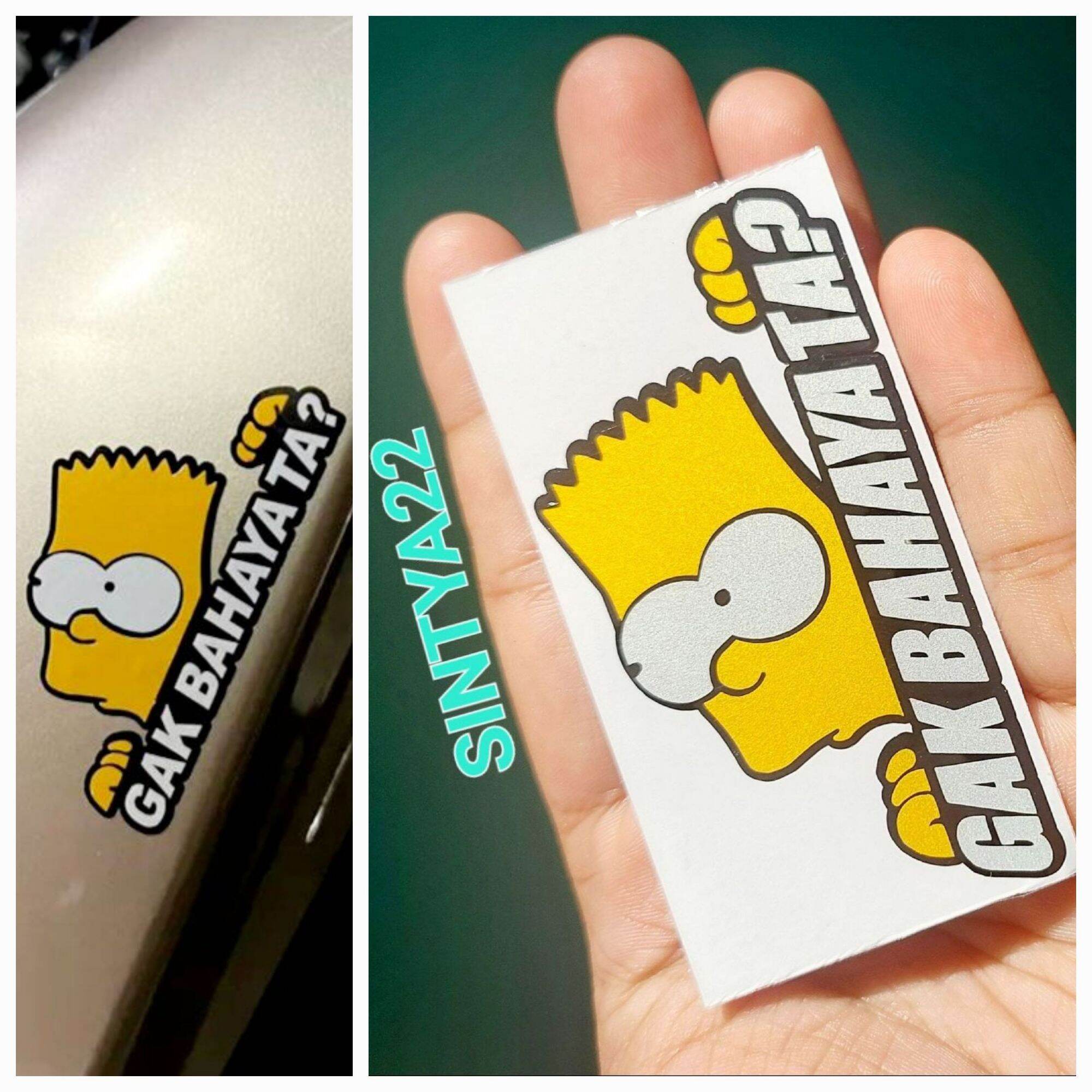 STICKER GAK BAHAYA TA? GAMBAR SIMSON STICKER CUTTING TERMURAH | Lazada ...