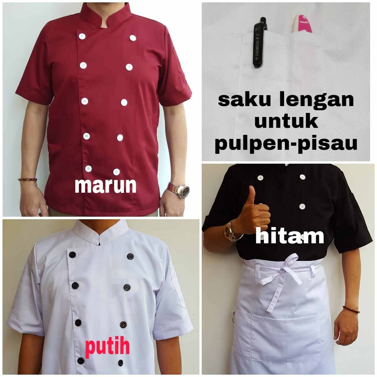 Baju Chef Classic Lengan Pendek Baju Chef Pria Baju Koki Chef Jacket ... Baju Chef Classic Lengan Pendek Baju Chef Pria Baju Koki Chef Jacket ...