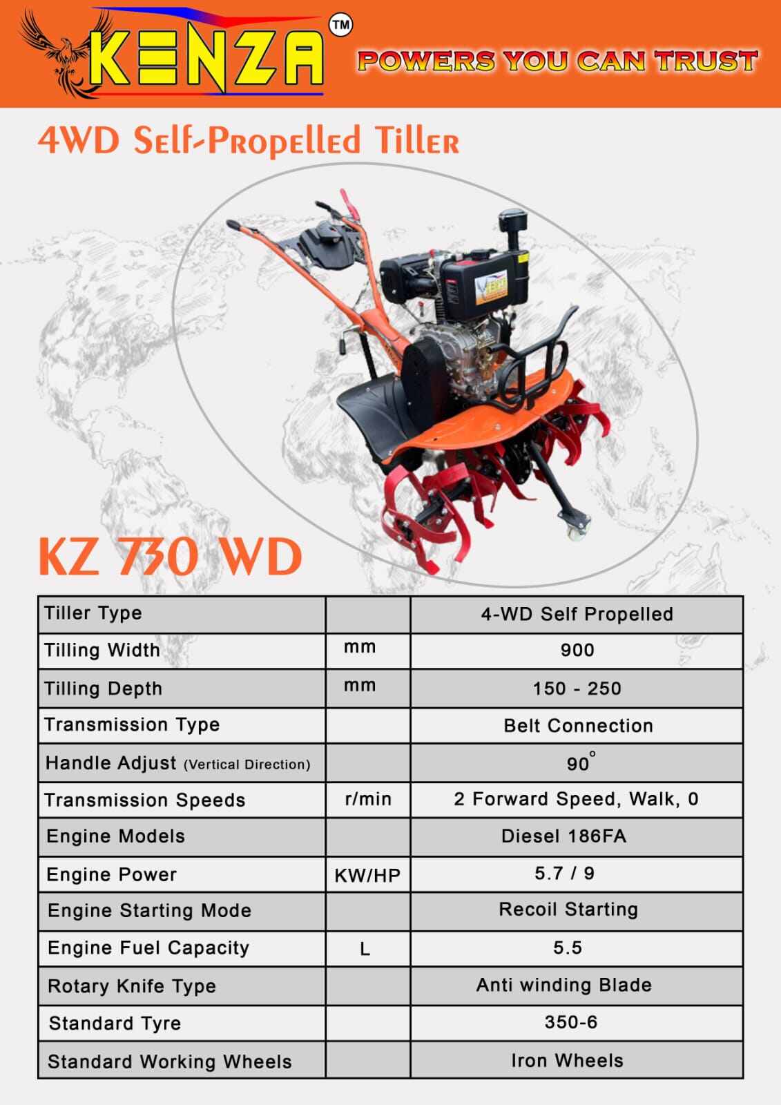 cultivator kenza 730 wd double gardan | Lazada Indonesia