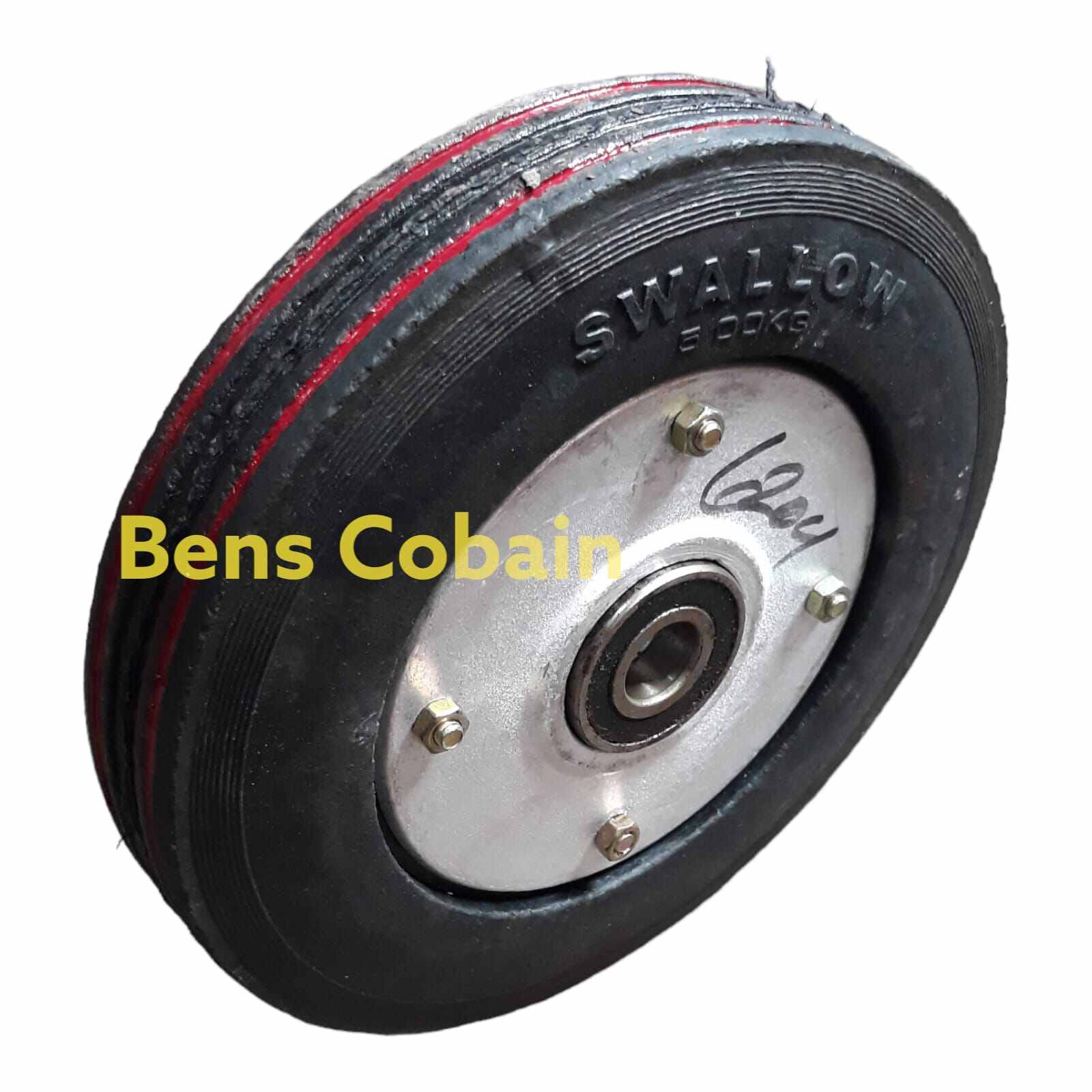Roda Troli 8 inch Double Bearing Roda Troli 500kg Ban Mati Swallow ...