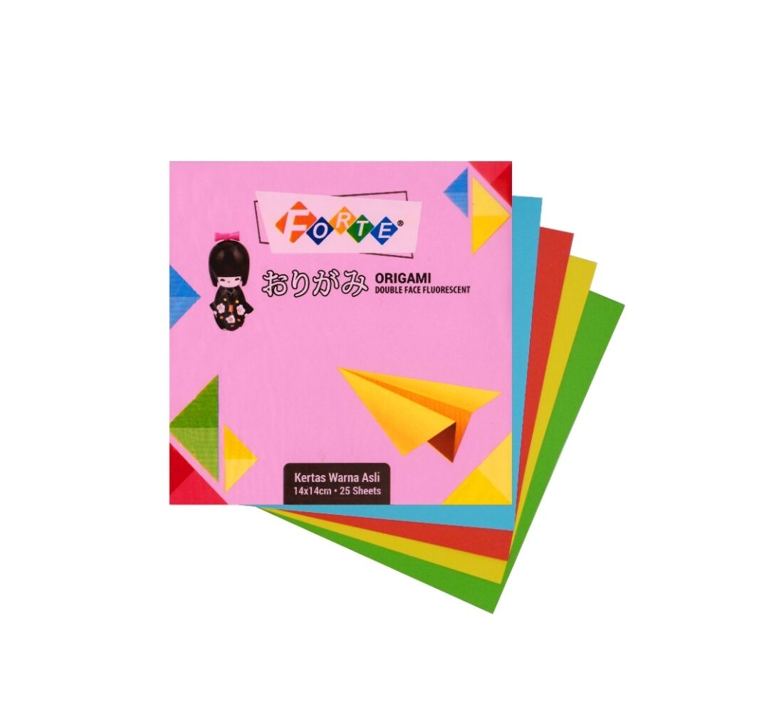 Kertas lipat (ORIGAMI) FORTE dua sisi ukuran 14 x 14 cm isi 25 lembar ...