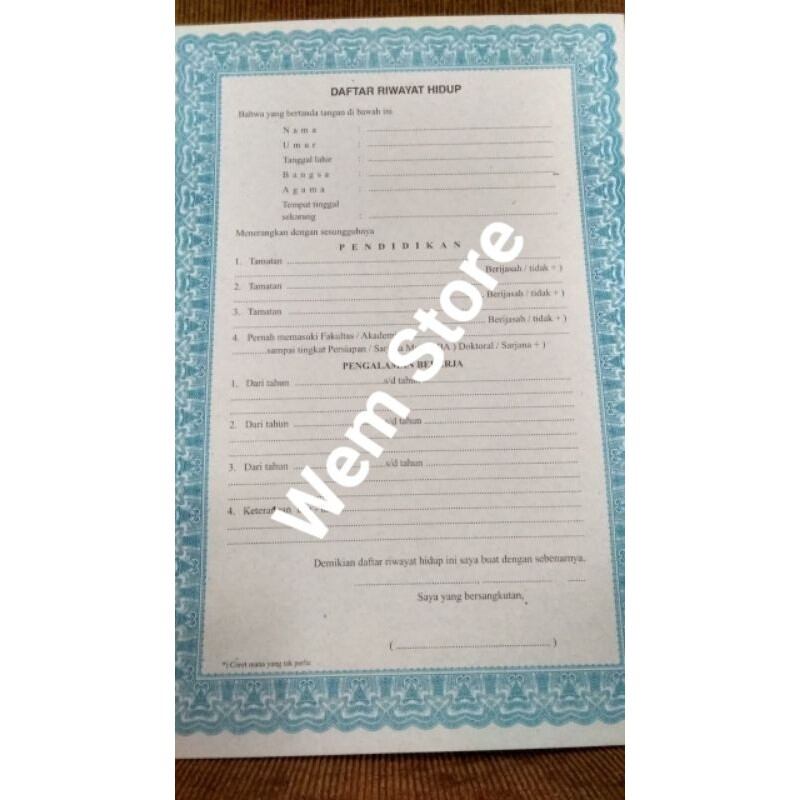 Kertas Daftar riwayat hidup(3pcs) | Lazada Indonesia