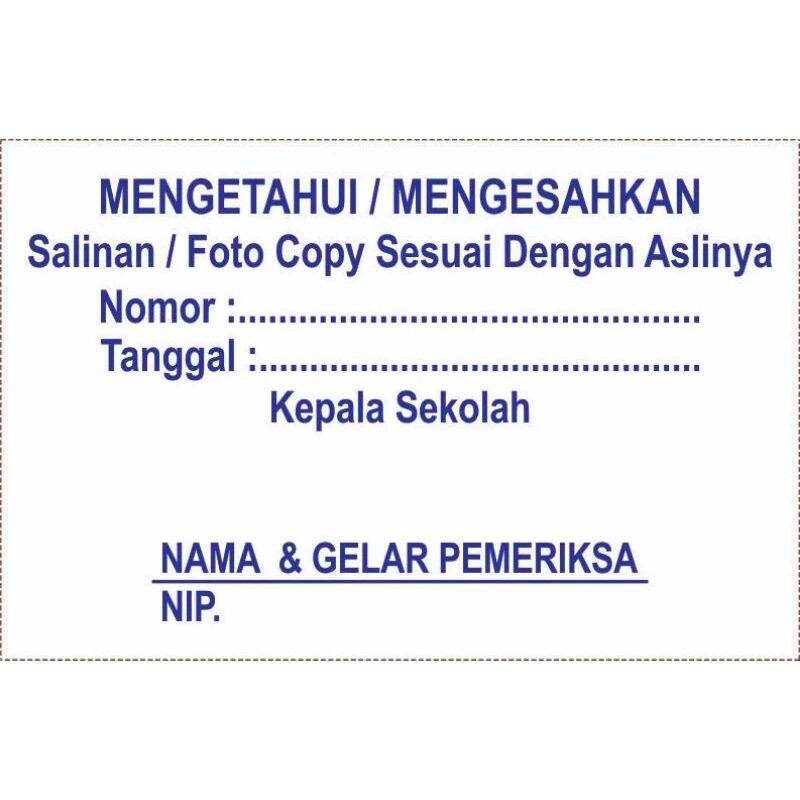 Stempel Serbaguna / Stempel Pengesahan / Stempel kepala Sekolah ...