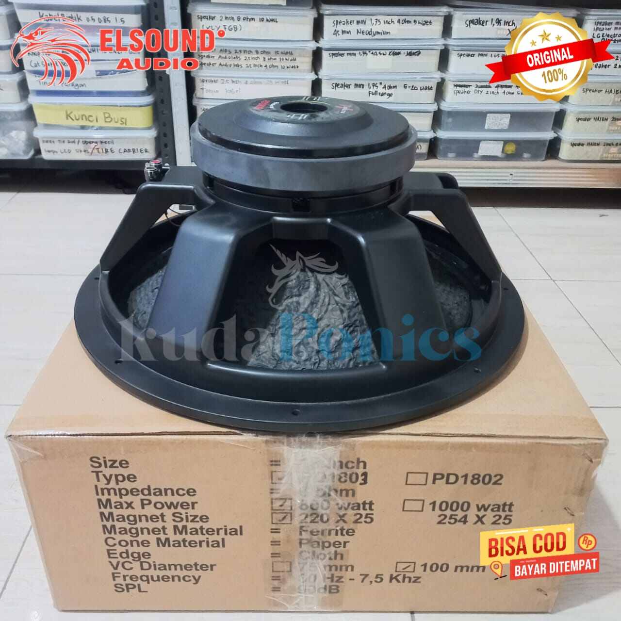 Speaker Woofer 18 Inch Elsound Pandora PD1803 Original | Voice Coil 4 ...